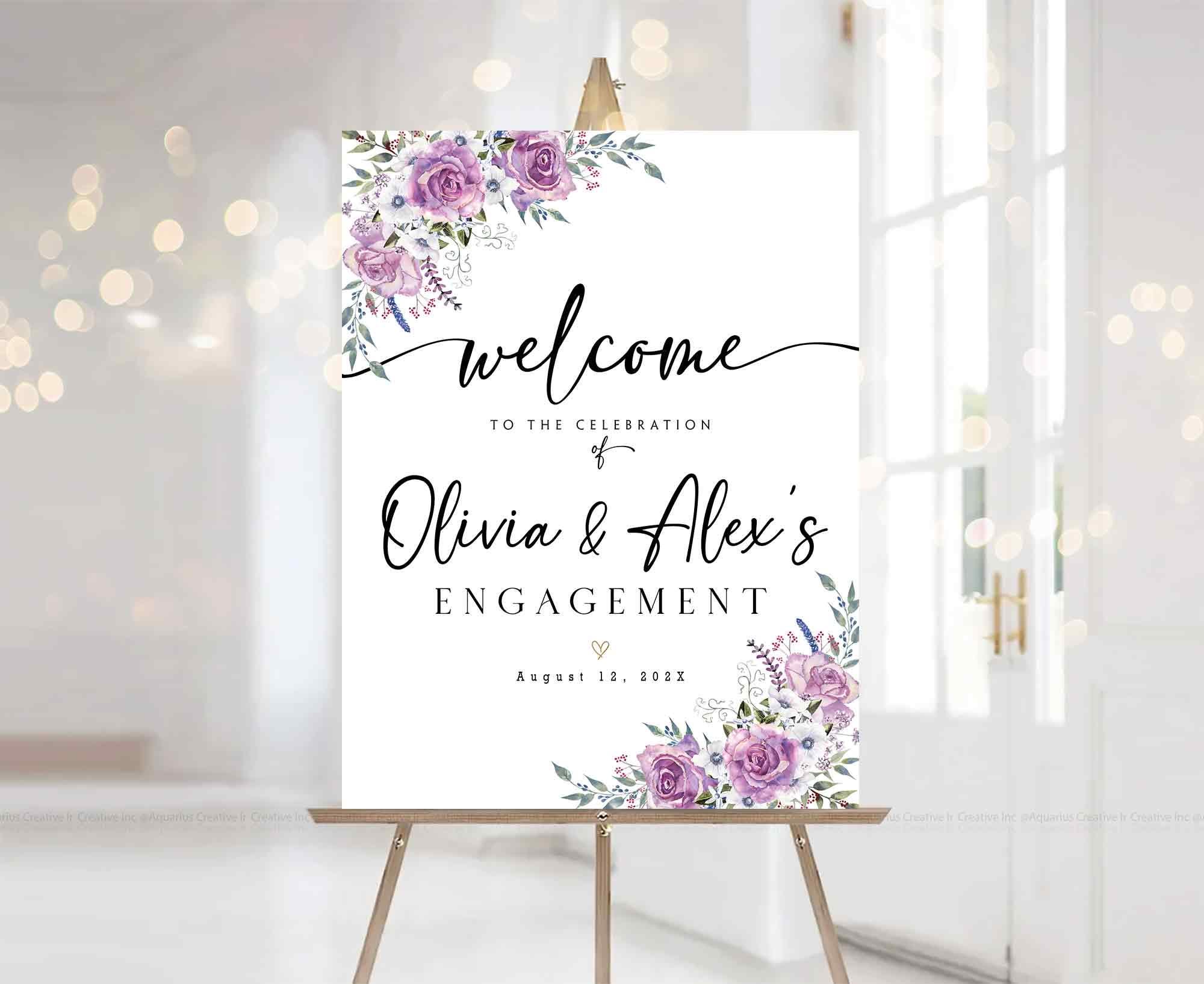 Engagement Sign, Engagement Welcome Sign, Engagement Party Sign ...