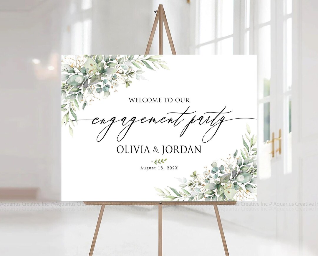 Engagement Party Sign, Engagement Welcome Sign, Engagement Decor ...