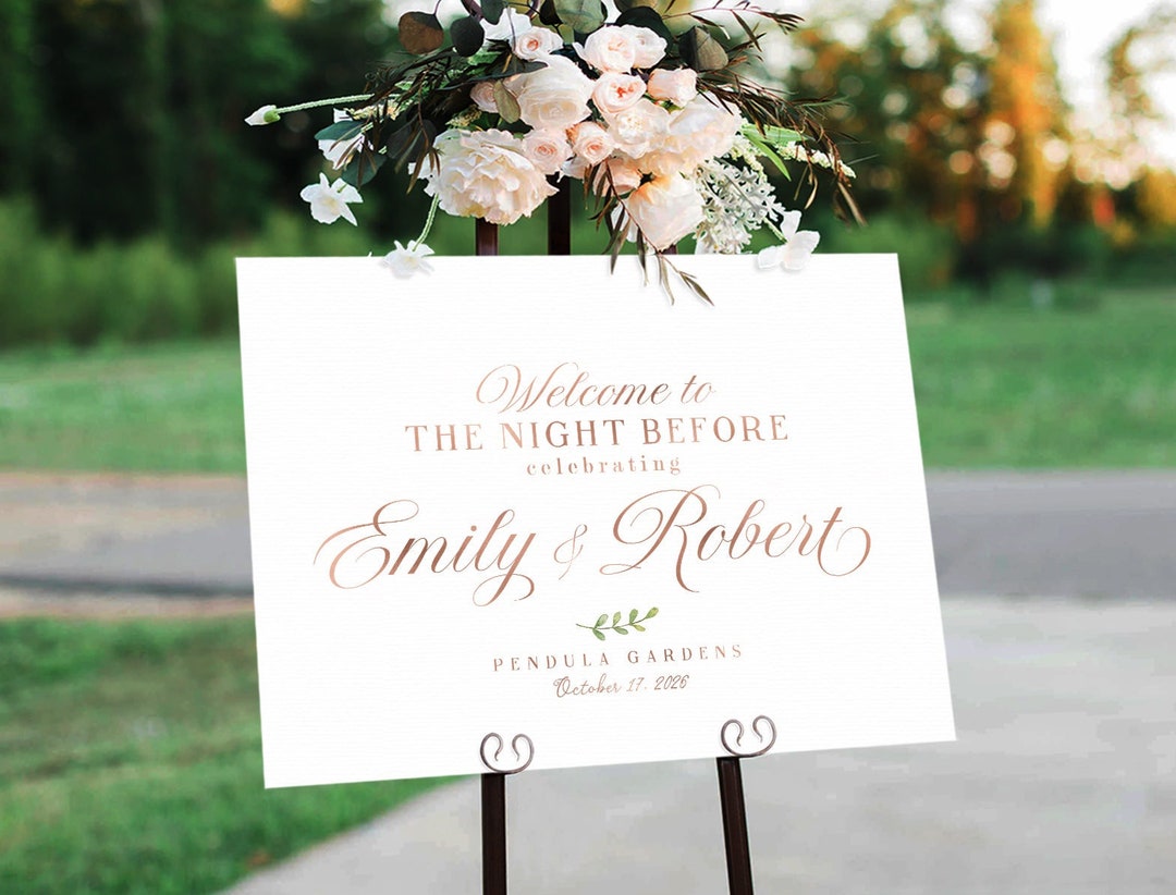 The Night Before Sign, Rehearsal Dinner Sign, Wedding Rehearsal Sign ...