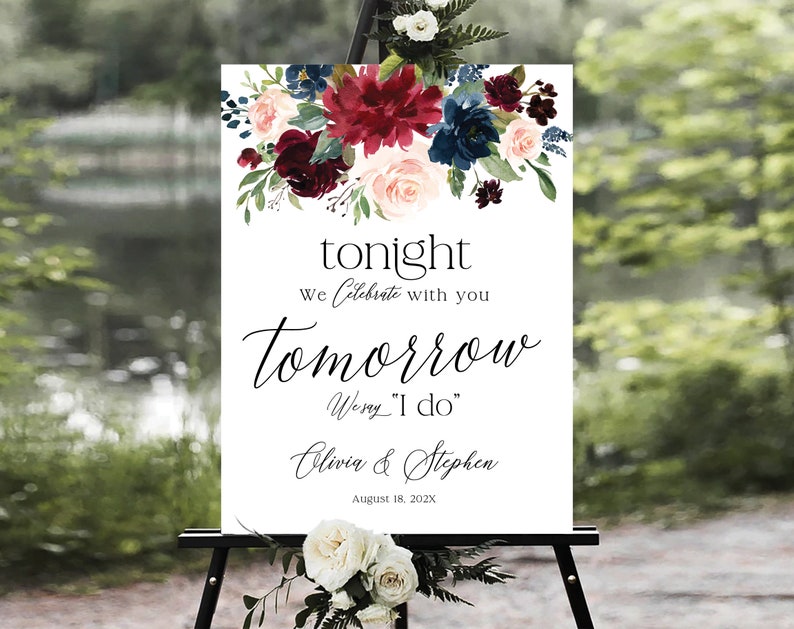 Rehearsal Welcome Sign, Rehearsal Dinner Sign, Rehearsal Dinner Decor ...