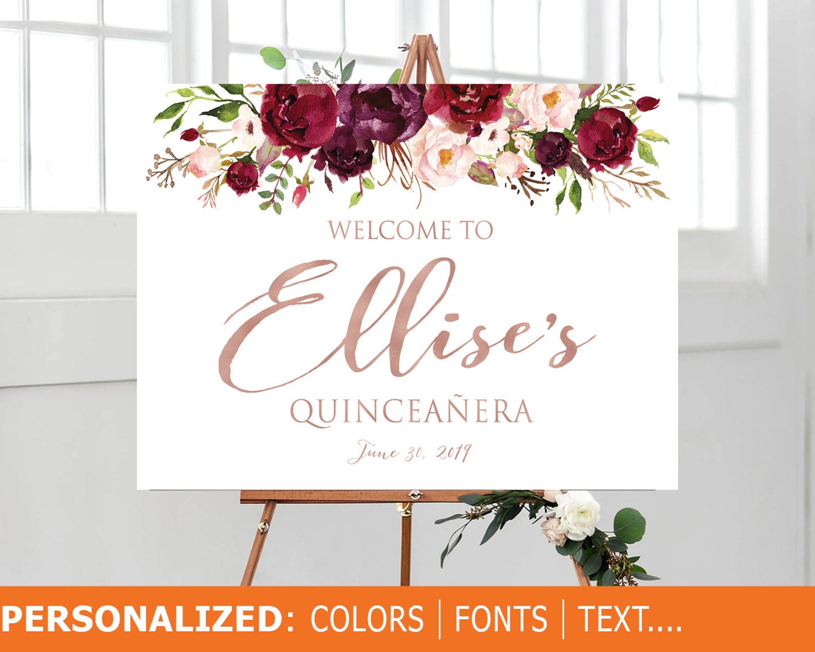 Quinceañera Welcome Sign Quinceanera Sign Quinceanera | Etsy