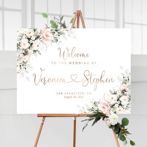 Blush Pink Wedding Sign, Wedding Welcome Sign, Wedding Sign, Blush Pink ...