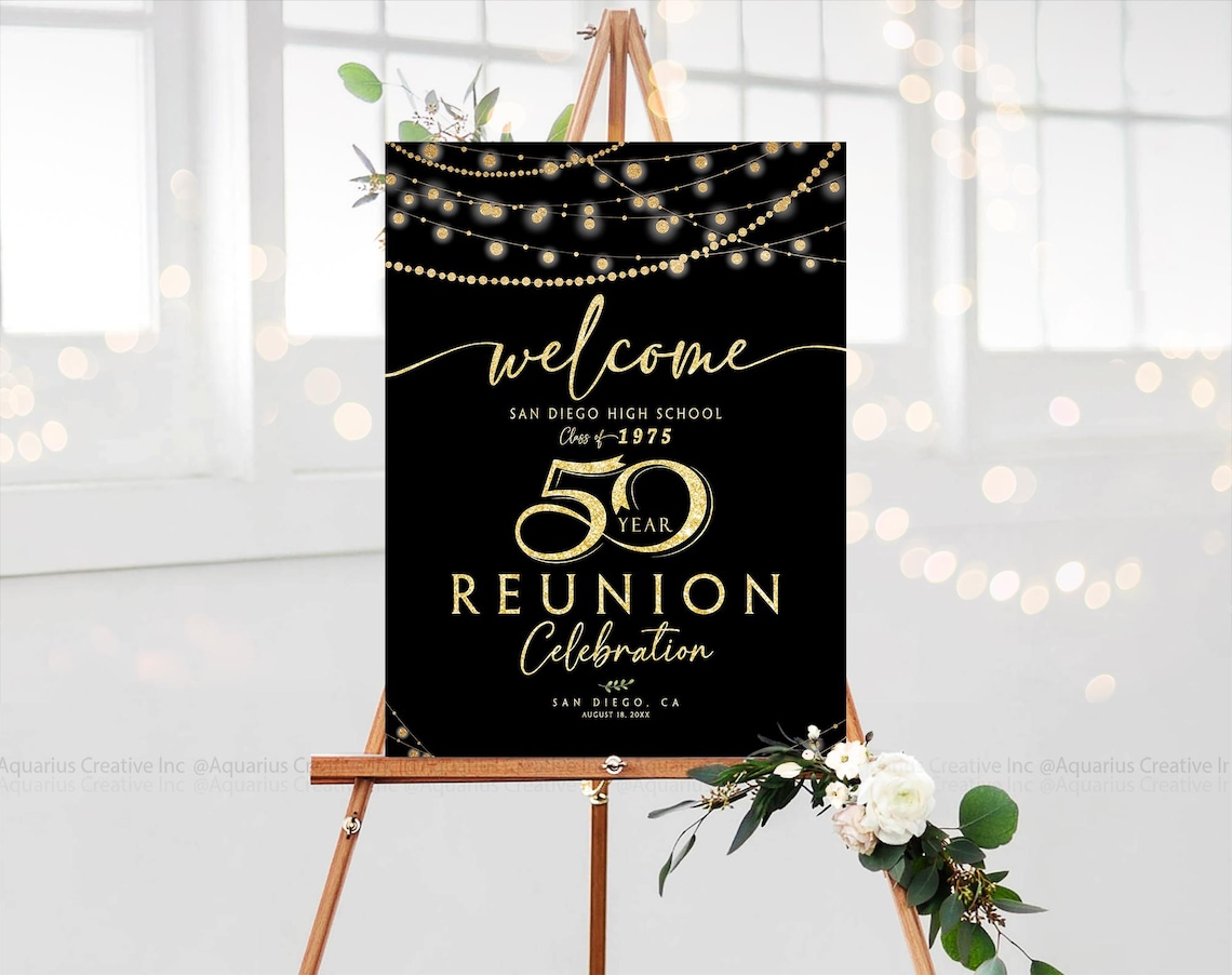 50 Year High School Reunion, Reunion Welcome Sign, Class Reunion ...