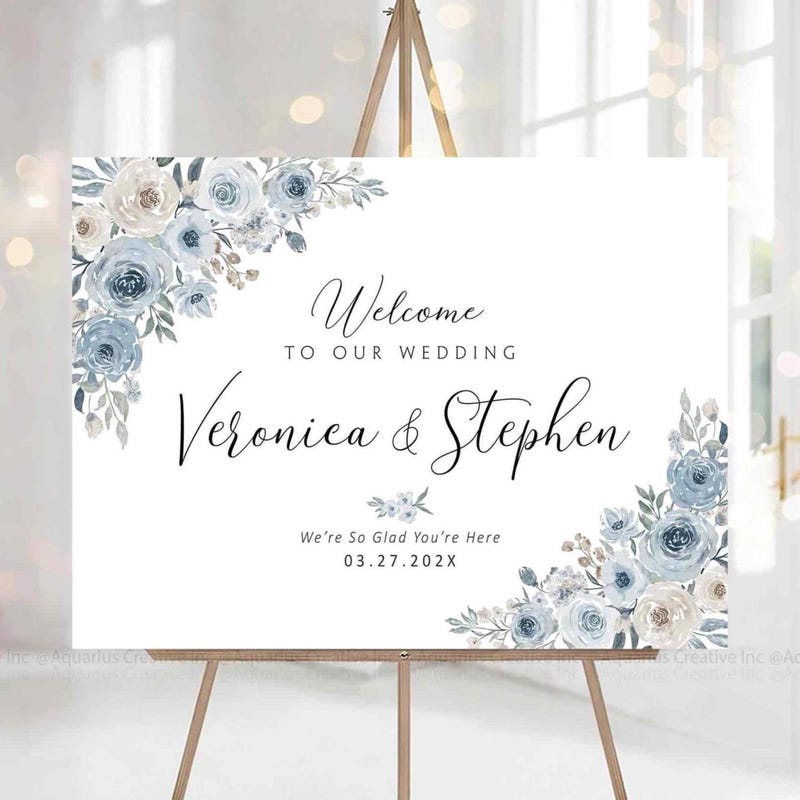Blue Wedding Sign - Etsy