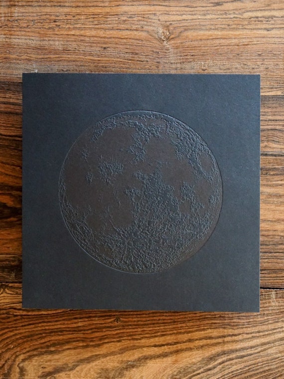 Full Moon New Moon Eclipse Lunar Print Letterpress Art 8x8 | Etsy