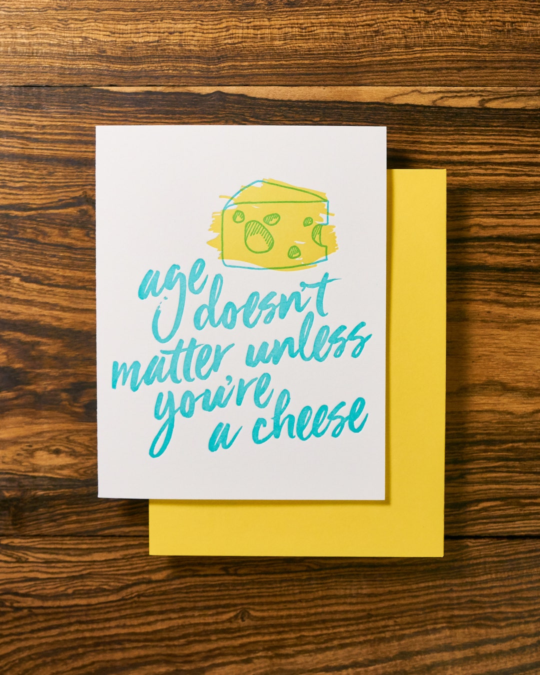 Cheesy Birthday Letterpress Card - Etsy
