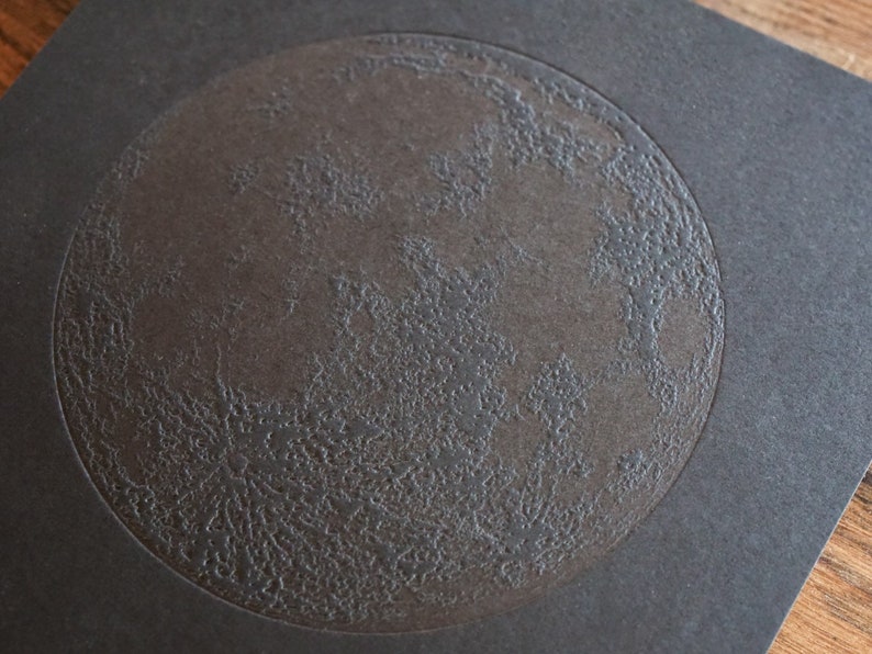 Full Moon New Moon Eclipse Lunar Print Letterpress Art 8x8 | Etsy