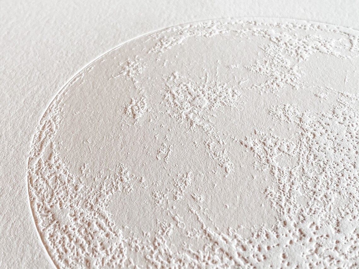 Full Moon Lunar Print Gallery Wall Letterpress Art 8x8 - Etsy