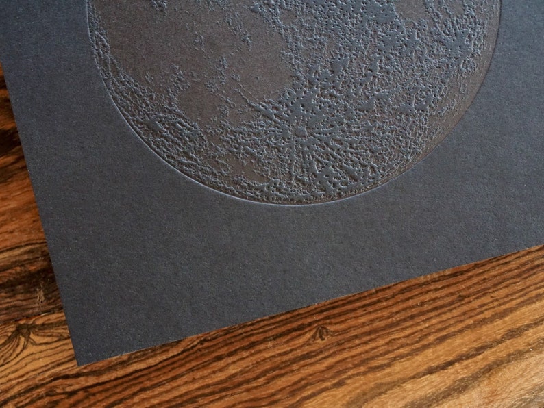 Full Moon New Moon Eclipse Lunar Print Letterpress Art 8x8 | Etsy