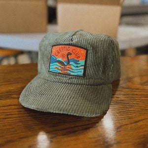 Loch Ness Cryptid Club 5-panel Corduroy Patch Hat - Etsy