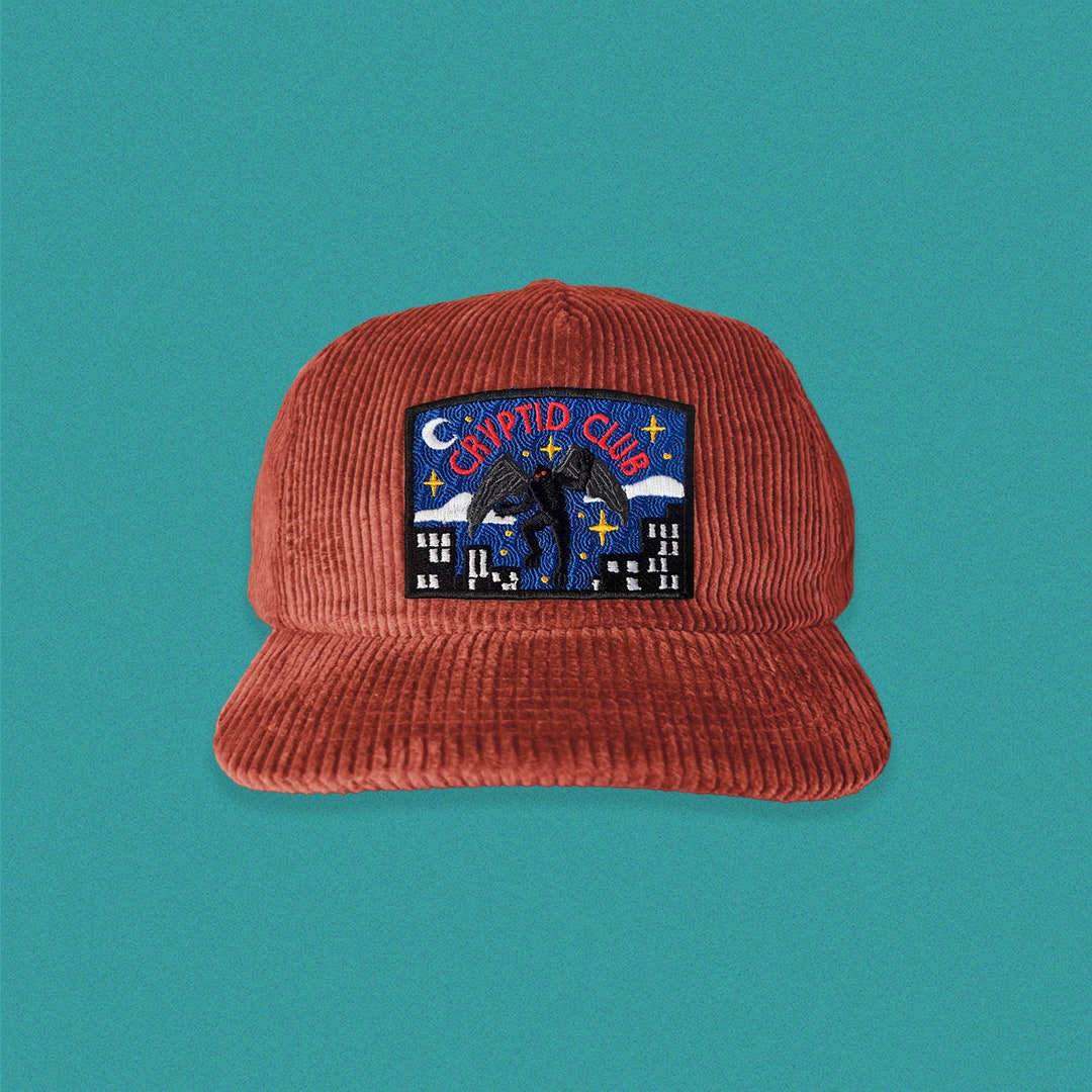 Mothman Cryptid Club 5-panel Corduroy Patch Hat - Etsy