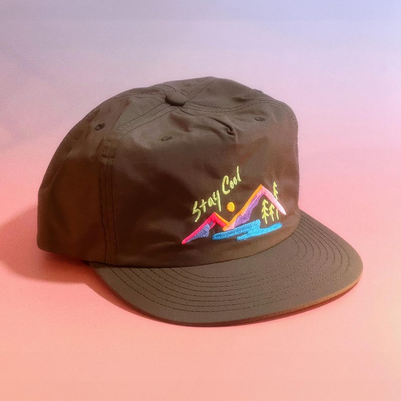 Stay Cool Embroidered Nylon Surf Hat: 90s Retro Style - Etsy