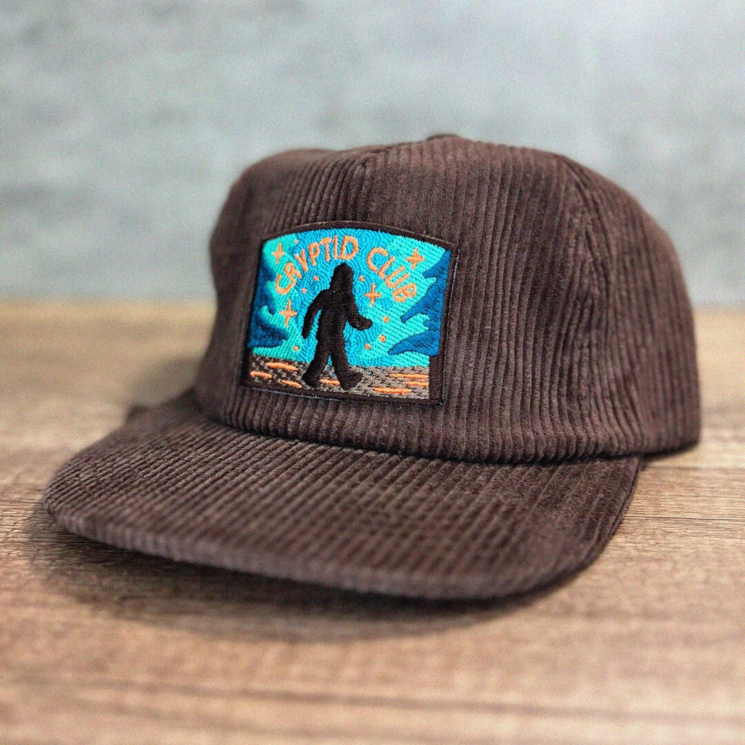 Bigfoot Cryptid Club 5-panel Corduroy Patch Hat - Etsy