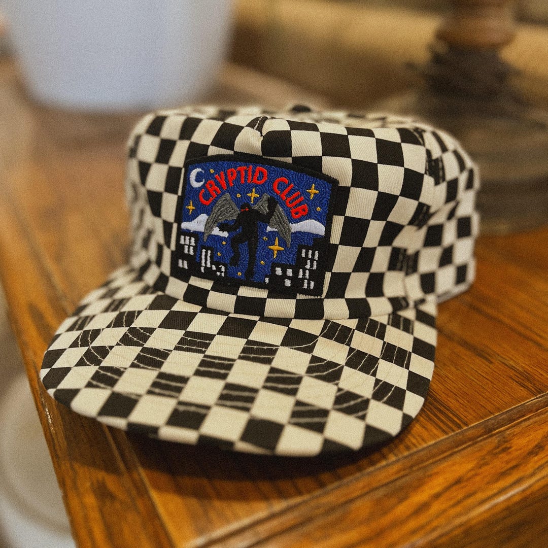 Mothman Cryptid Club 5-panel Checkered Floppy Hat - Etsy