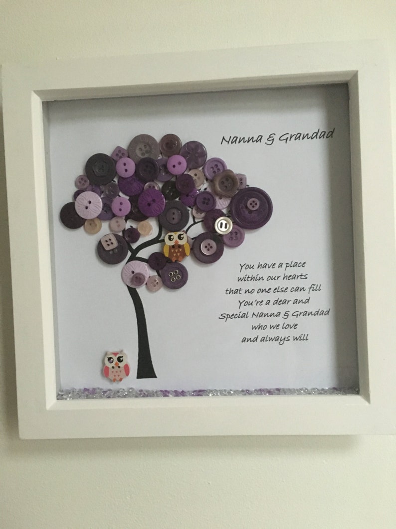 Button Art Blossom Tree Poem Mum Sister Nan Dad Grandma - Etsy