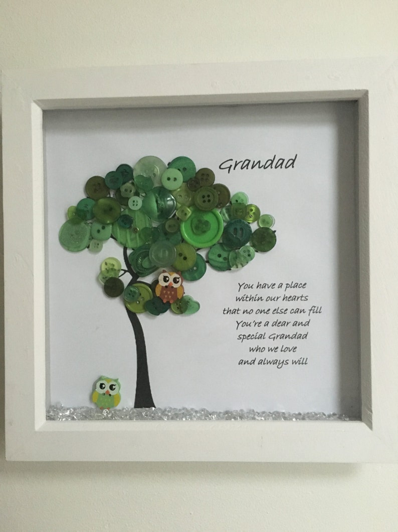 Button Art Blossom Tree Poem Mum Sister Nan Dad Grandma - Etsy