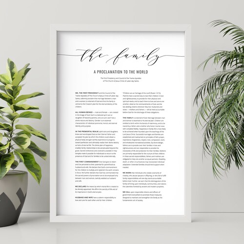 The Family: A Proclamation to the World LDS Print Digital | Etsy