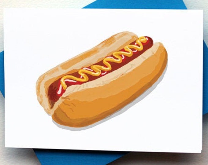 Hot Dog Card - Etsy