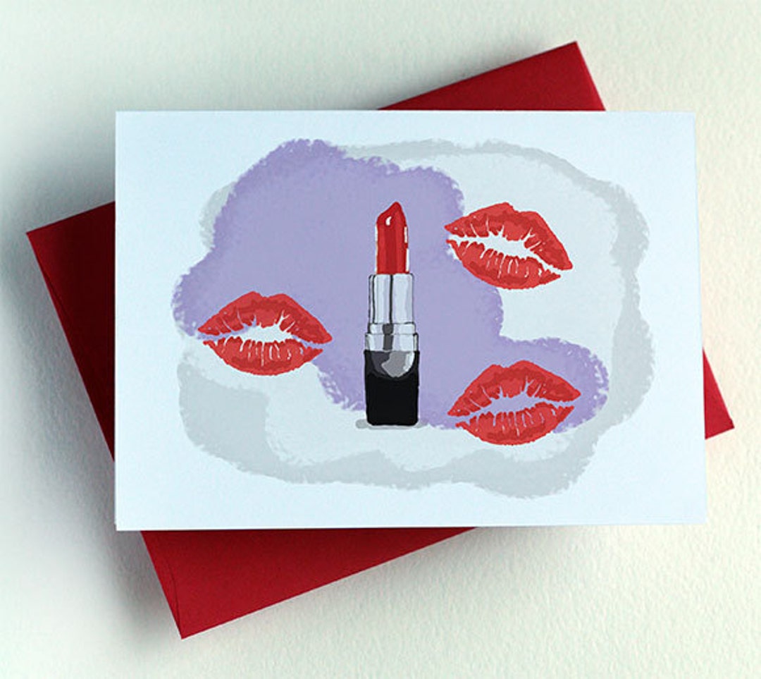 Lipstick Kiss Card - Etsy