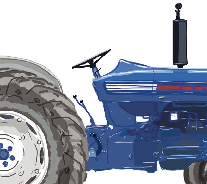 Classic Blue Tractor - Etsy