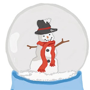 Snowman Snow Globe Card - Etsy