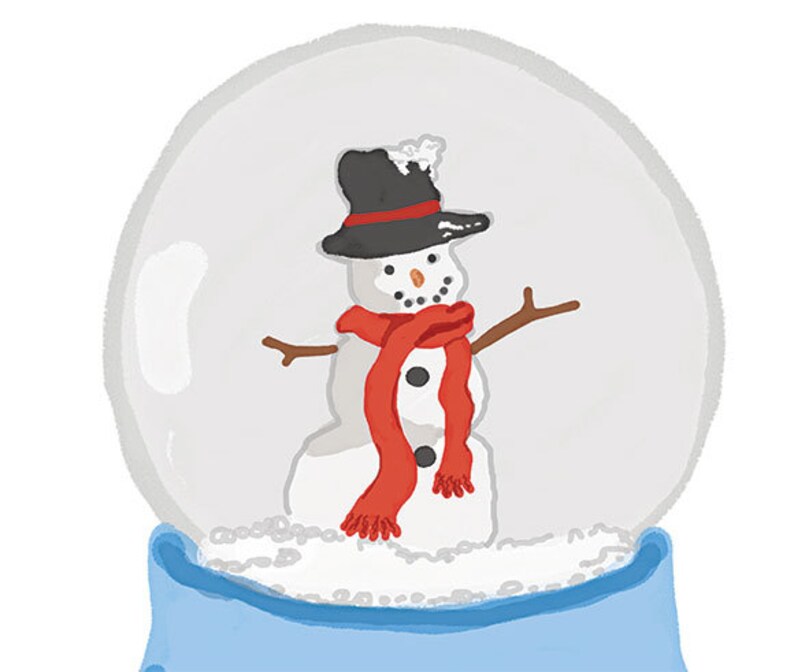 Snowman Snow Globe Card - Etsy
