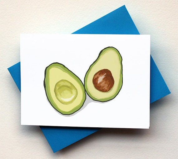 Avocado Card | Etsy