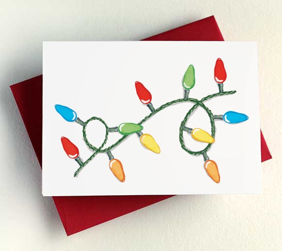 Christmas Lights Card - Etsy
