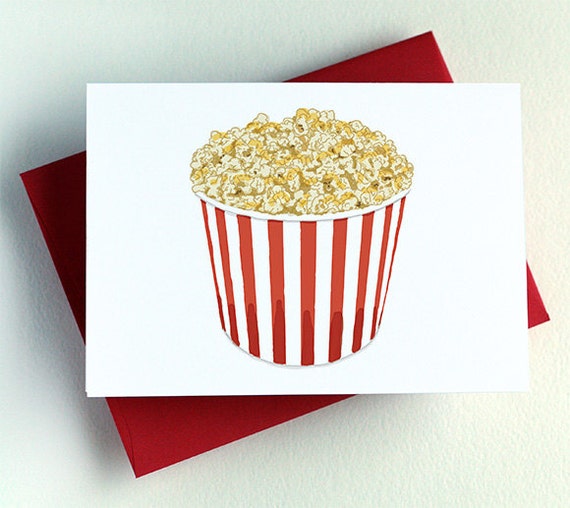Popcorn Card | Etsy