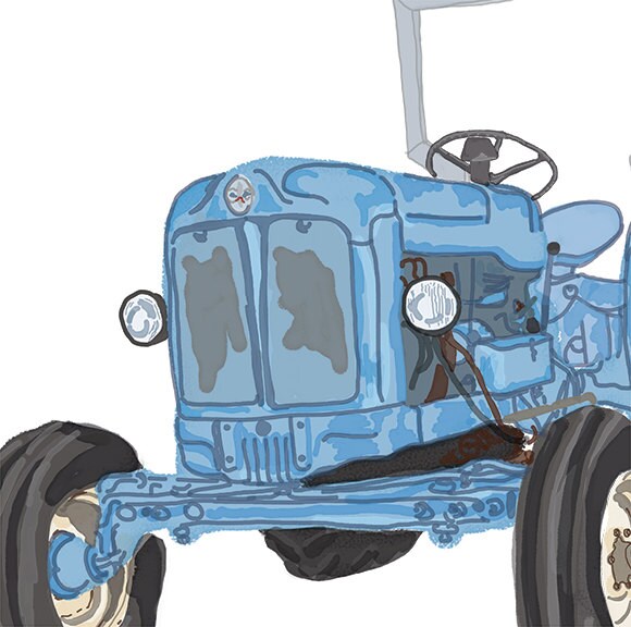 Antique Blue Tractor - Etsy