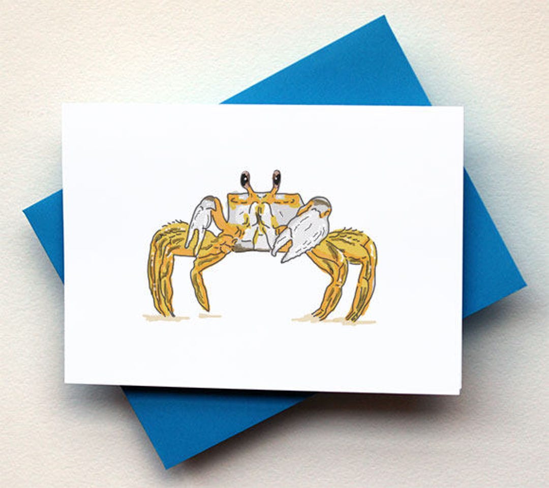 Beach Crab Card - Etsy