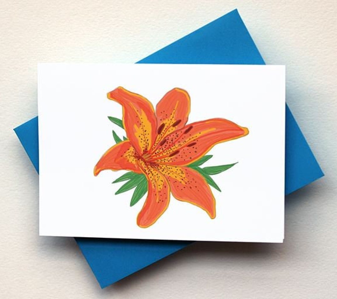 Tiger Lily Card - Etsy
