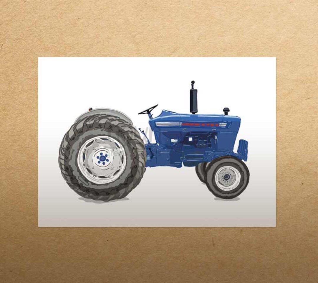 Classic Blue Tractor Art Print - Etsy