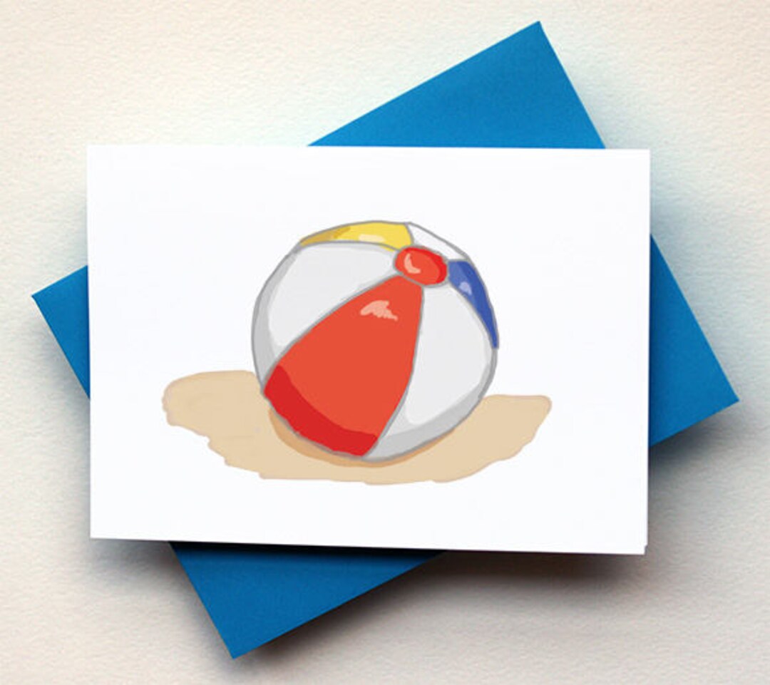 Beach Ball Card - Etsy
