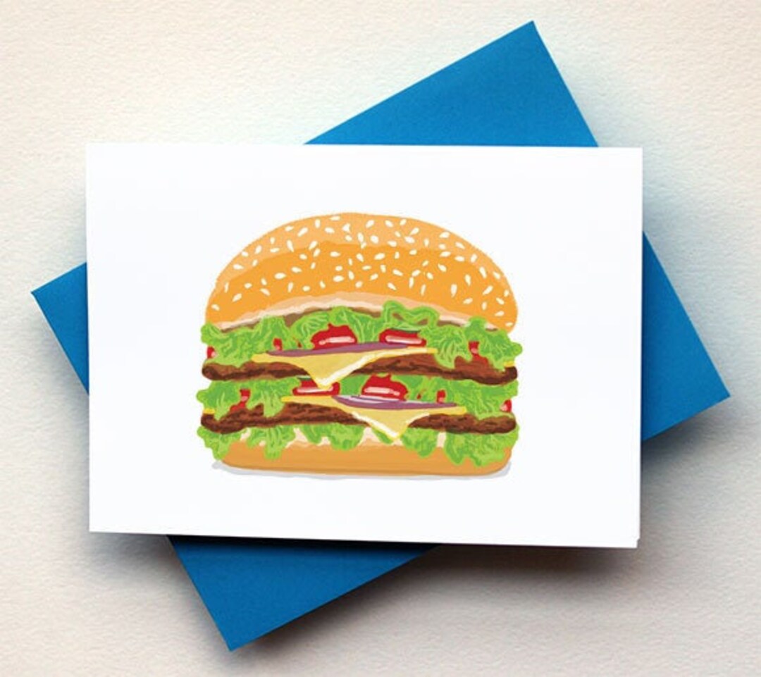 Hamburger Card - Etsy