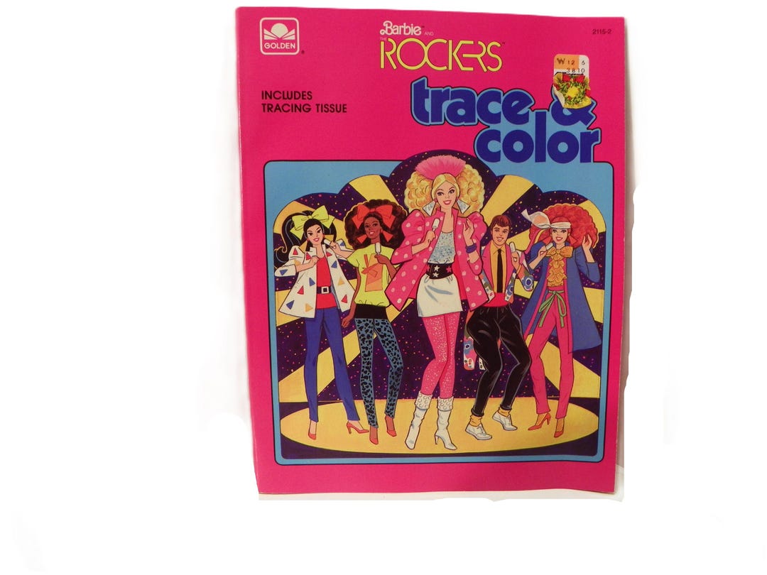 1986 Barbie and the Rockers Trace and Color Book , Vintage Children's ...