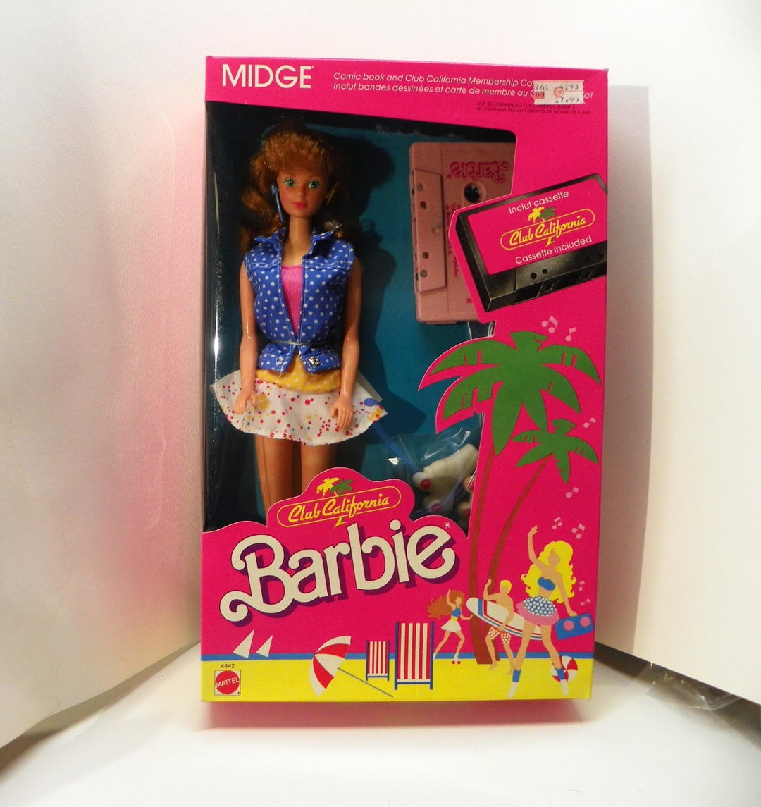 1987 Vintage Mattel Club California Barbie Midge 4442 NFRB , 1987 Style Magic Steffie Face ...