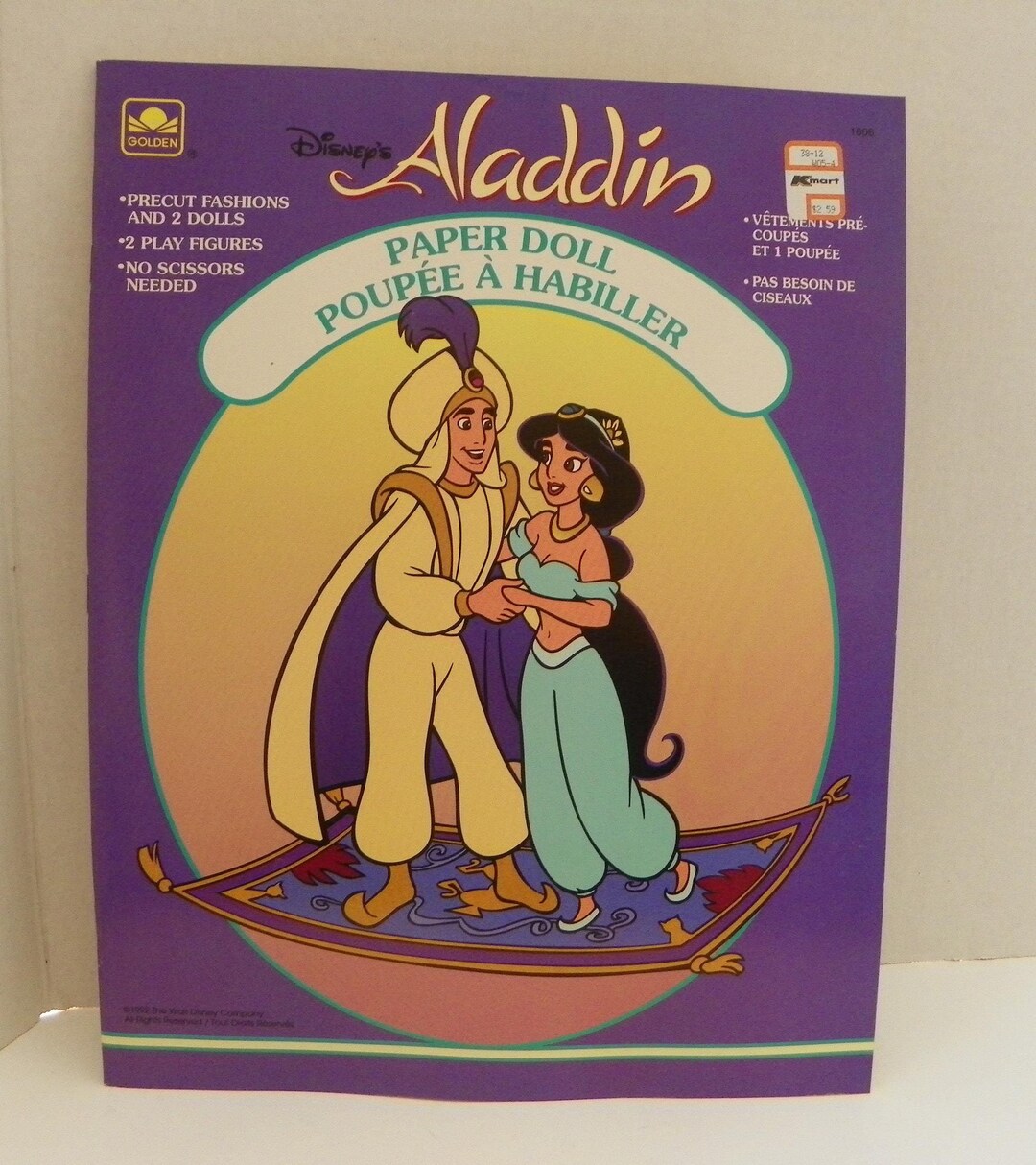 1992 Disney's Aladdin Paper Doll Book UNCUT , Original Walt Disney ...