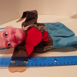 Vintage 1960's Old Maid Lady Hand Puppet, Rubber Head Puppet , Children ...