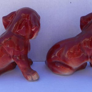 Vintage Pair of Ceramic Dog Figurines Made in Japan , Brown Dog ...