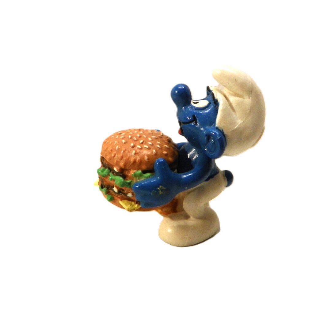 1996 Big Mac Smurf PVC Figure UK Mcdonald's Promo , 1996 Peyo Smurf ...