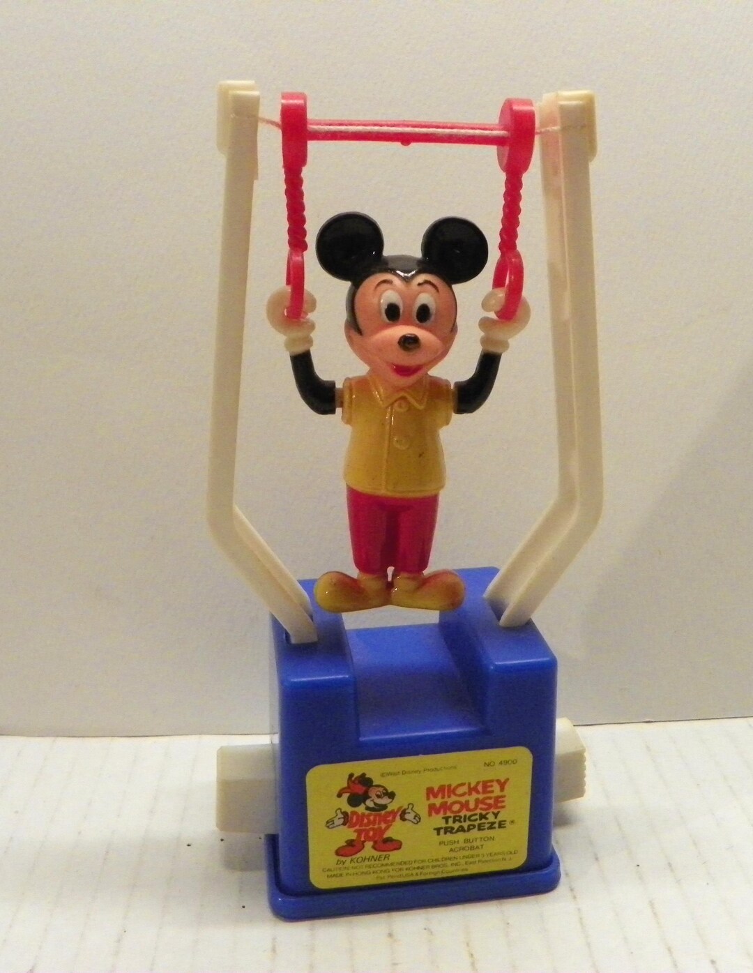 Vintage Mickey Mouse Tricky Trapeze Push Puppet Acrobat Toy , 1960's/70 ...