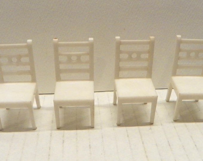 1950's Allied Plastic Dollhouse Furniture 4 Kitchen Chairs , Miniature ...