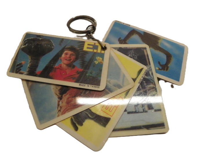 1980's E.T. the Extra Terrestrial Movie Scene Photo Keychain , ET ...