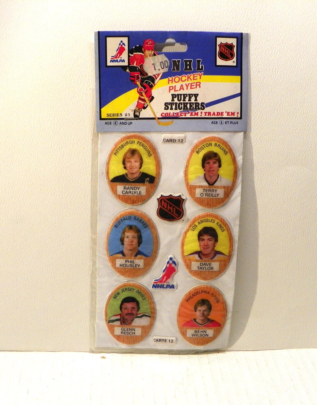 1983-84 NHL Hockey Players Puffy Stickers - Card 12 NRFP , NHL Funmate ...