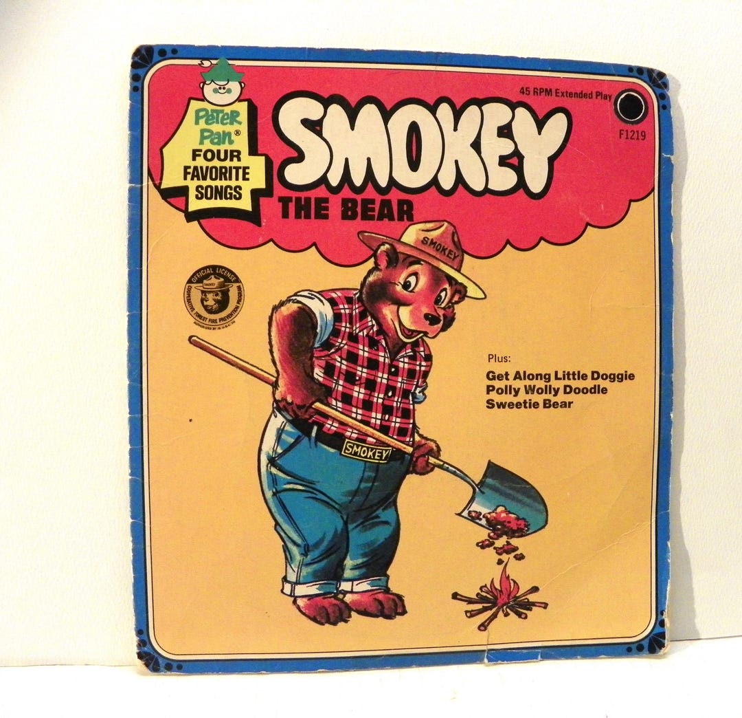 70's Smokey the Bear Peter Pan Records UNTESTED- 4 Favorite Songs 45 ...