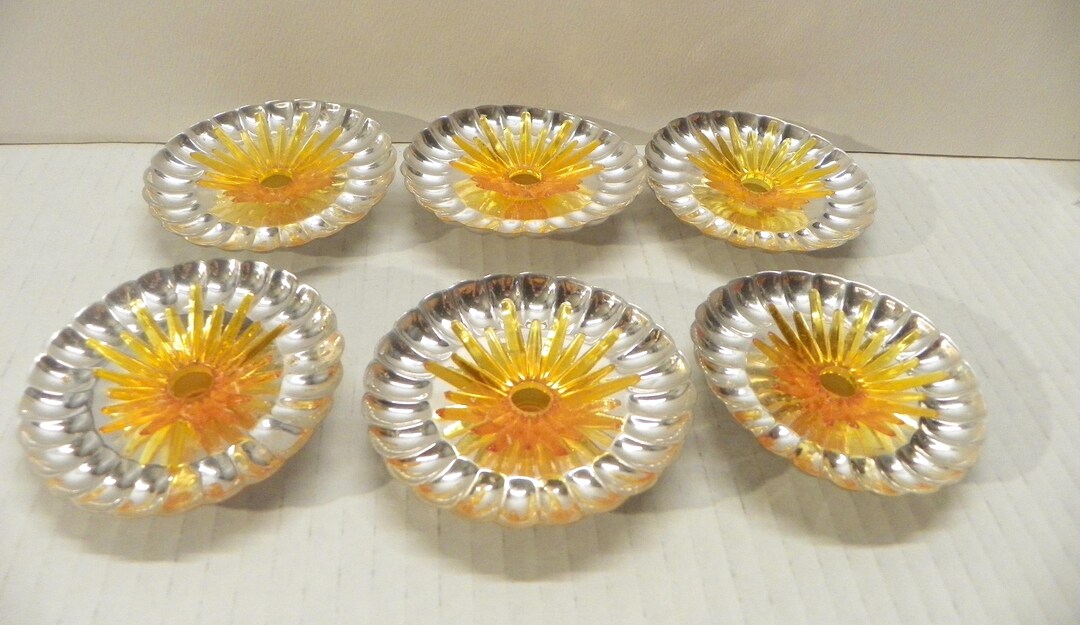Vintage 1970's Set of 6 Mini Light Covers - Yellow , Vintage Doubl Glo ...
