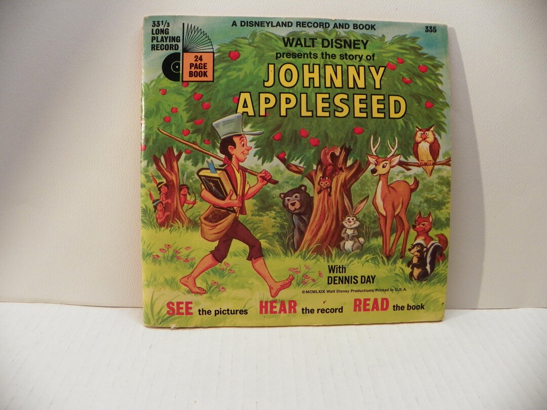 Johnny Appleseed 1969 Walt Disney Read Along Book and Record , Children ...