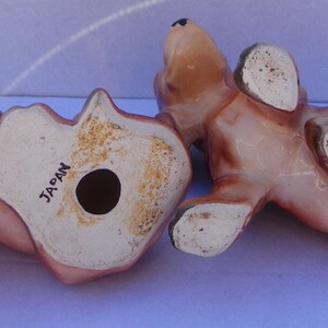 Vintage Pair of Ceramic Dog Figurines Made in Japan , Brown Dog ...