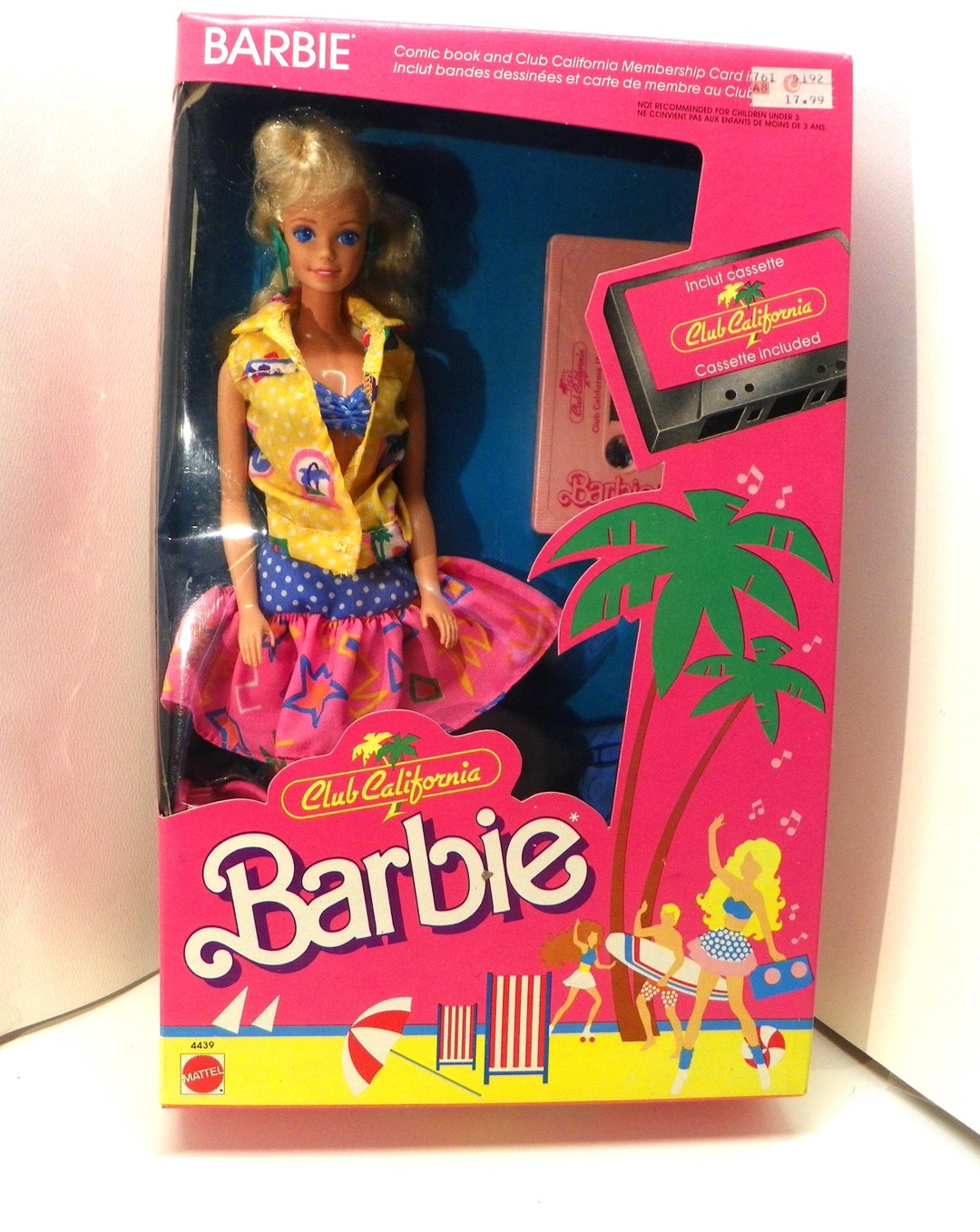 NRFB Vintage Mattel 1987 Club California Barbie 4439 New With Cassette Tape , 1987 Barbie Canada ...